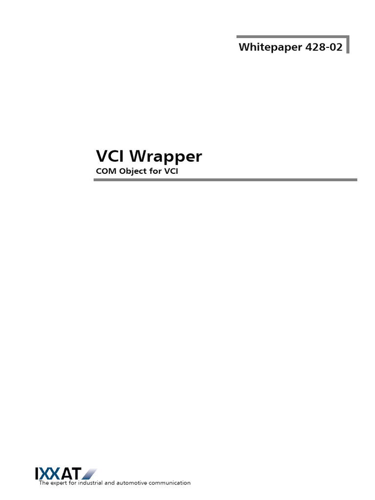 VCI V2.20 - 2.18 Wrapper Manual 2.3 (English) | PDF | Component Object ...