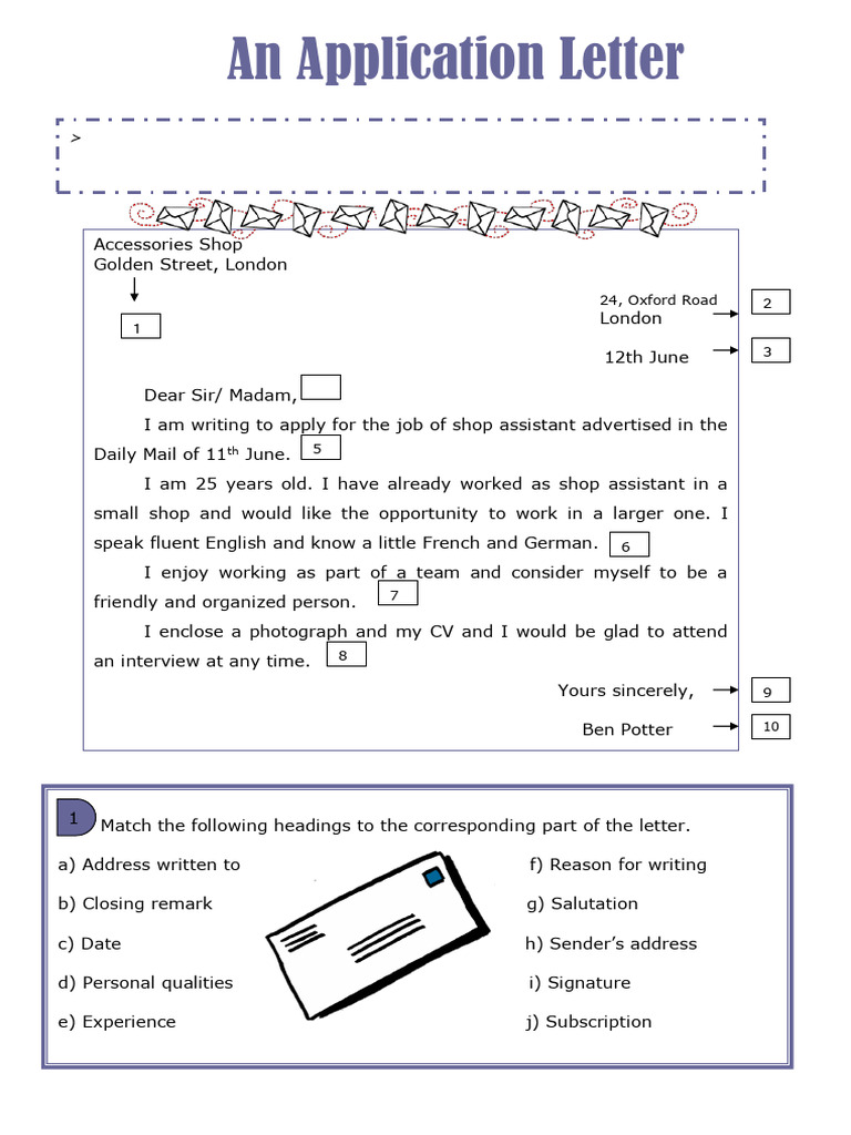 Job Application Letter Example | PDF