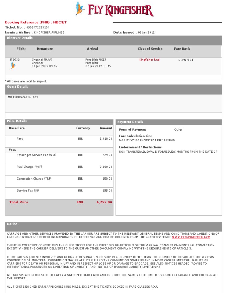 Booking Reference | PDF