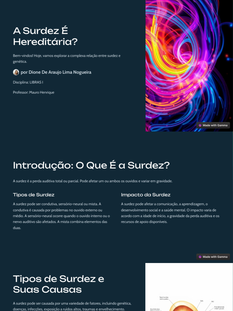 Surdez e Hereditariedade: Fatores Genéticos | PDF | Surdez | Genética