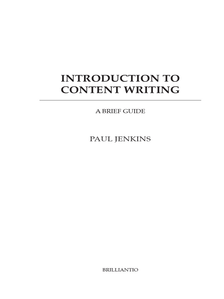 Introduction To Content Writing Print | PDF | Search Engine ...