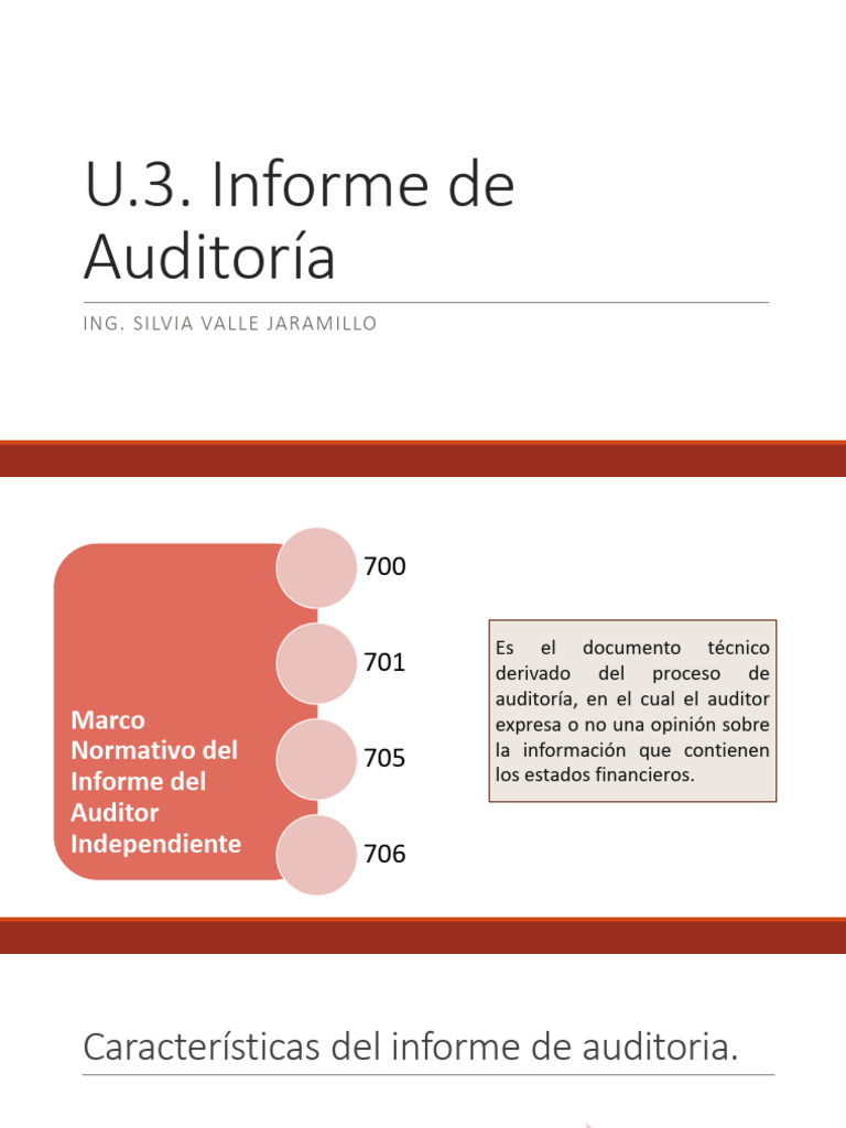 U4 - Clase 4 - Informe de Auditoria | PDF | Contralor | Auditoría