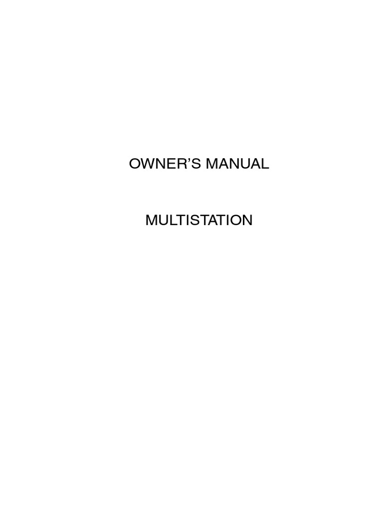 Multistation Manual | PDF | Menu (Computing) | Sound Recording And Reproduction