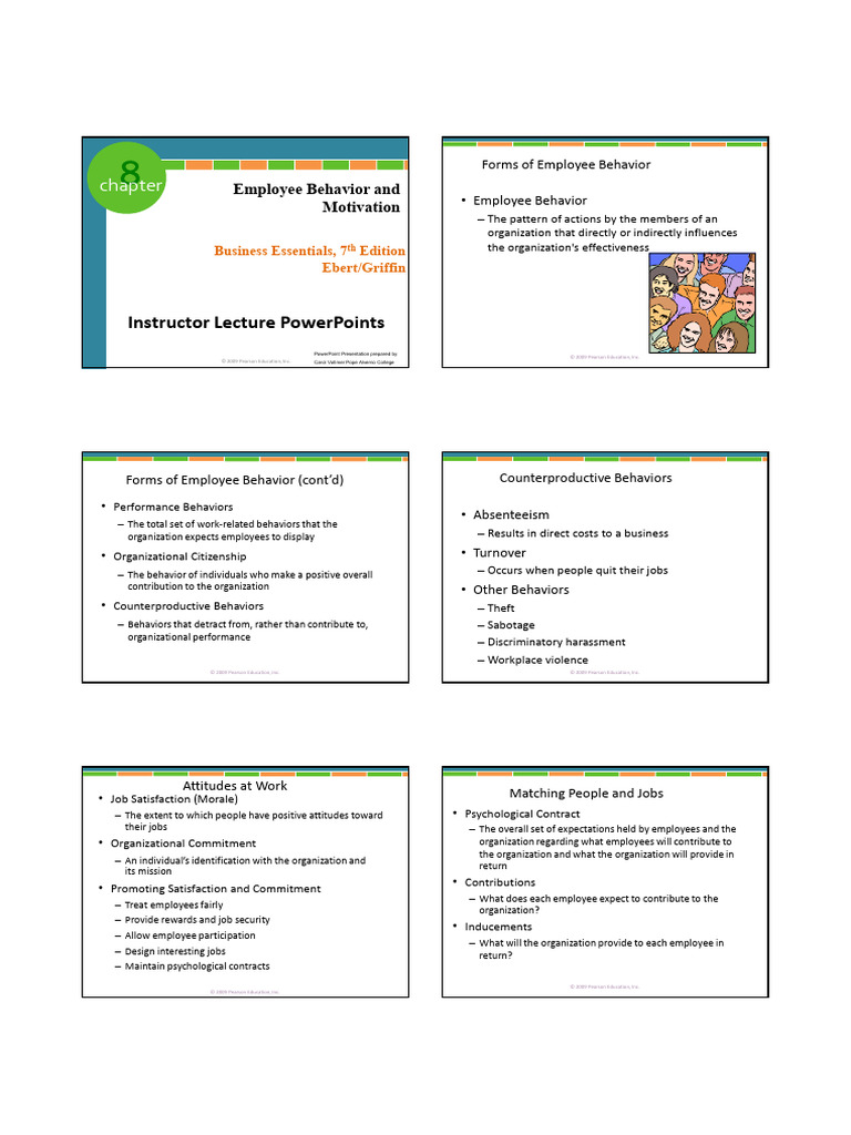 Chapter 8. Employee Behavior and Motivation | PDF | Motivational | Motivation