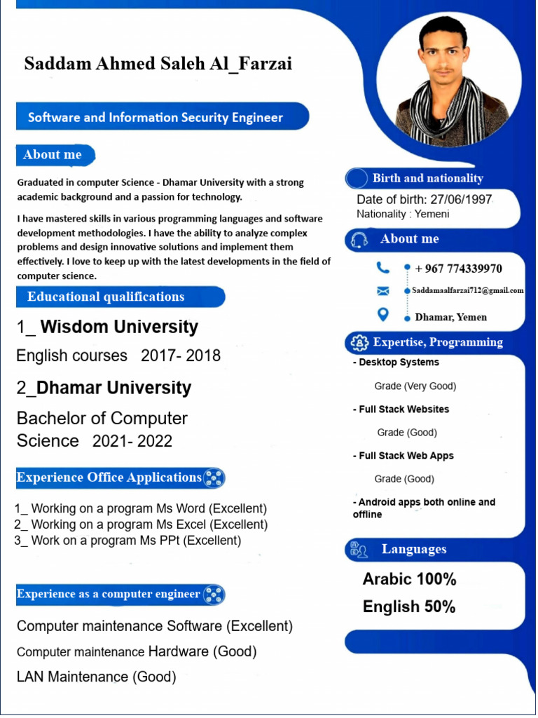 cvsaddamيي | PDF | Application Software | Computer Programming