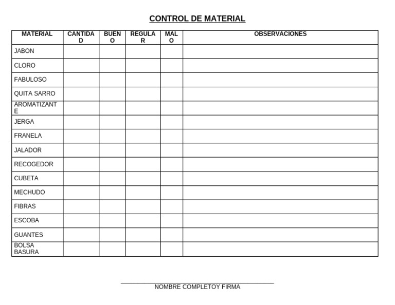Control de Material | PDF