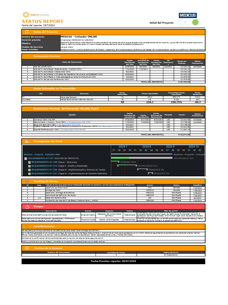 StatusReport Fecha Cliente Interno Proyecto CENCOSUD | PDF | Mercado (economía) | Inteligencia ...