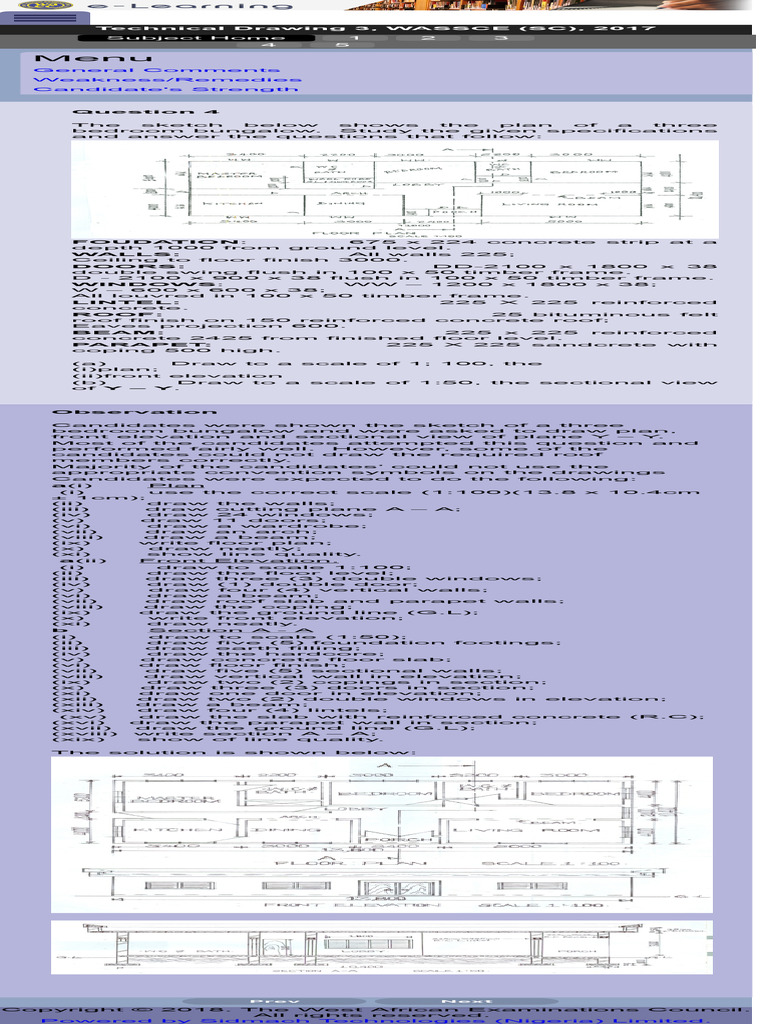 2017 WASSCE Technical Drawing Guide | PDF | Structural Engineering ...