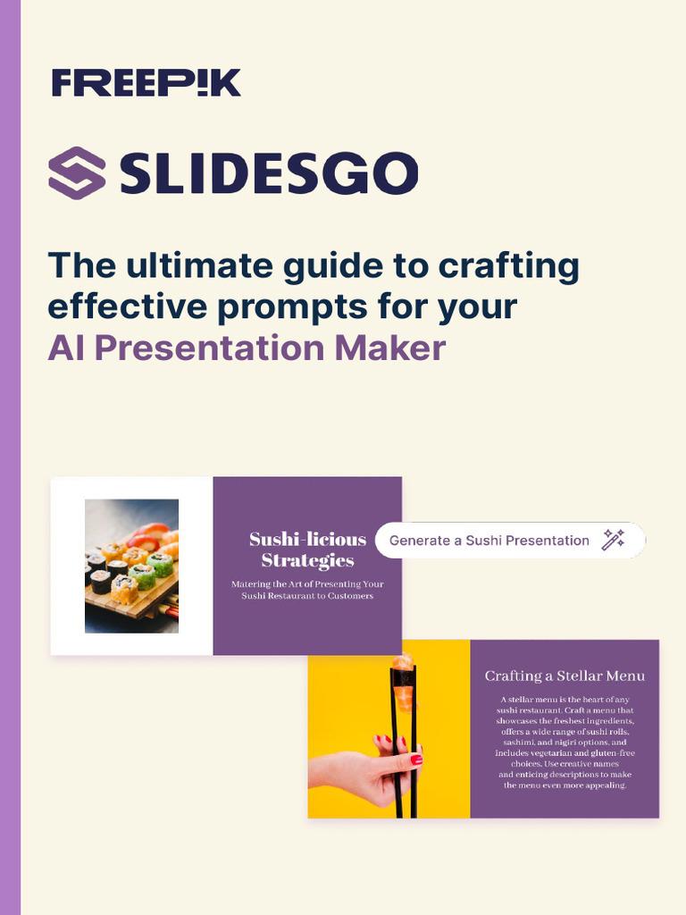 Slidesgo Guide To Writing Effective Prompts For An AI Presentation Maker | PDF | Artificial ...