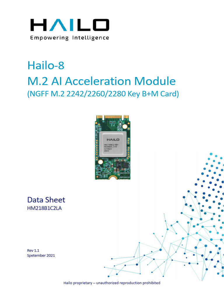 Hailo-8 M.2 Key B - M Datasheet Rev1.1 | PDF | Computing | Computer ...