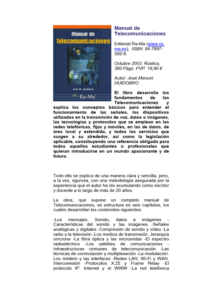 Manual de Telecomunicaciones 4528c970 | PDF
