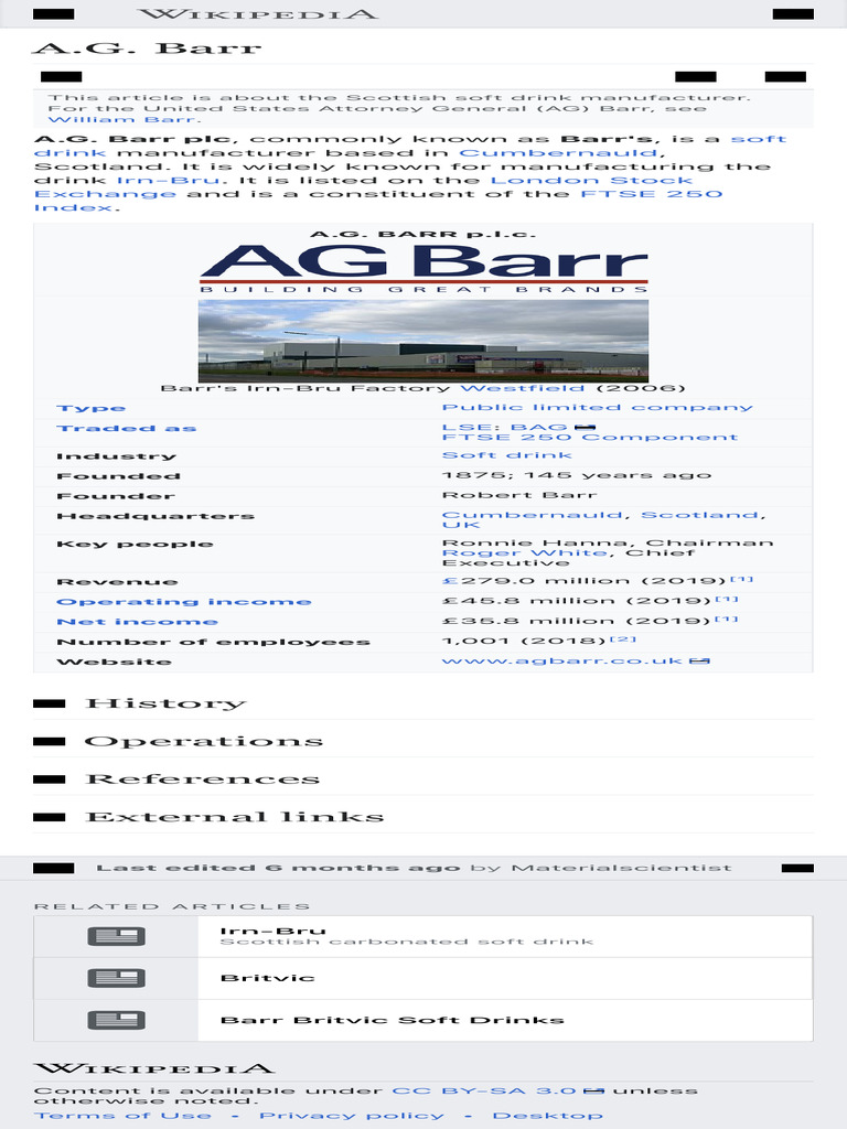 A.G. Barr - Wikipedia | PDF