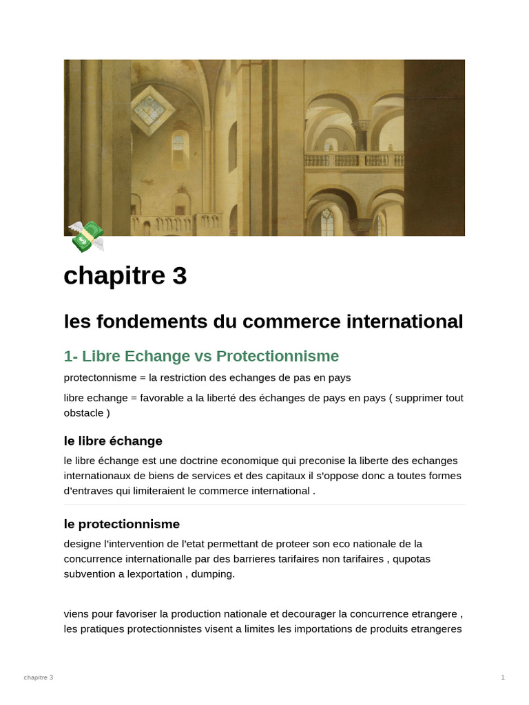 Libre Échange et Protectionnisme : Concepts clés | PDF ...