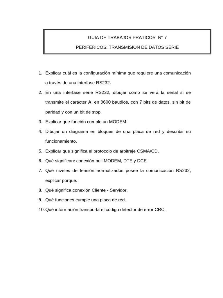 Trabajo PrÃ¡ctico 7 - Interfases de ComunicaciÃ³n | PDF