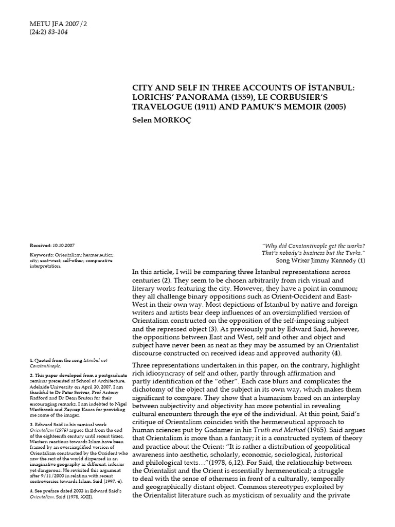 Morkoç-Estambul | PDF | Orientalism | Hermeneutics