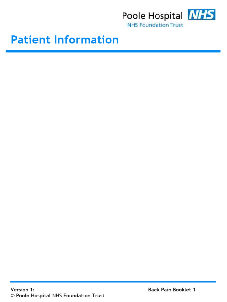Back Pain - Information and Exercises | PDF | Analgesic | Back Pain