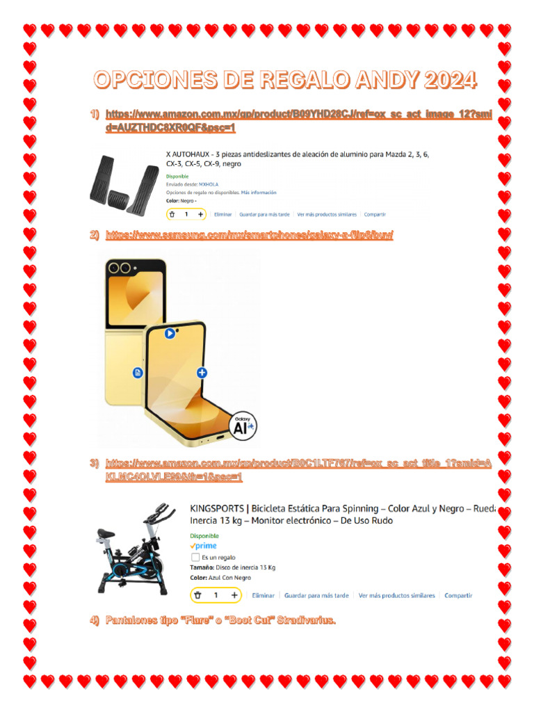 Opciones de Regalo Andy 2024 | PDF