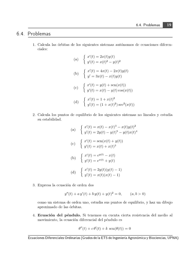 Tema 6 EDOs Prob | PDF | Ecuaciones | Sustracción