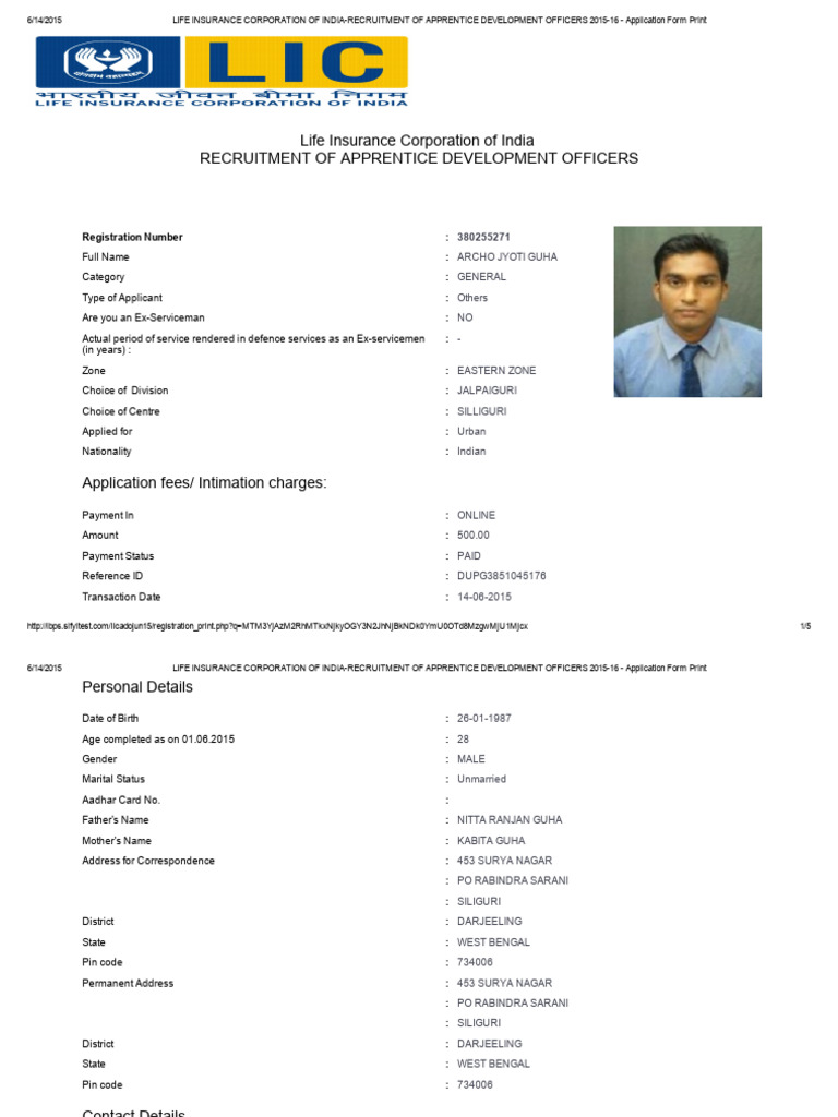 LIFE INSURANCE CORPORATION OF INDIA-RECRUITMENT OF APPRENTICE ...