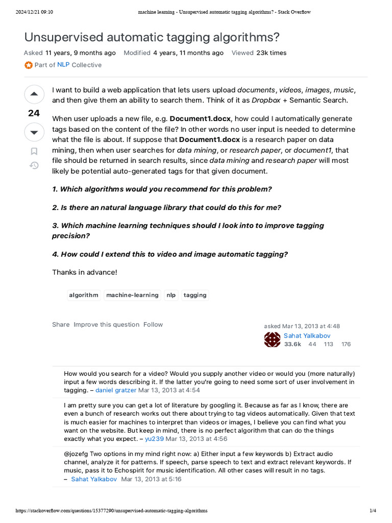 Automatic Tagging for Web Apps | PDF | Tag (Metadata) | Machine Learning