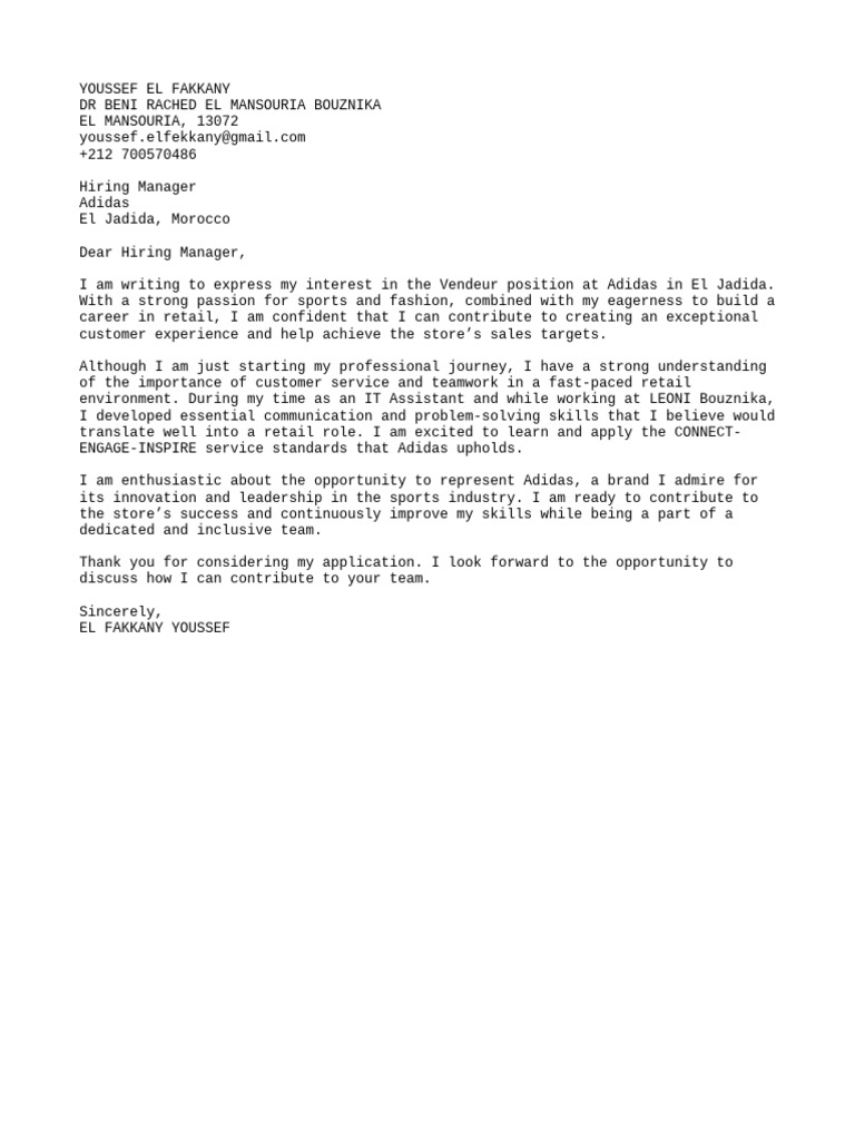 Covver LettER | PDF
