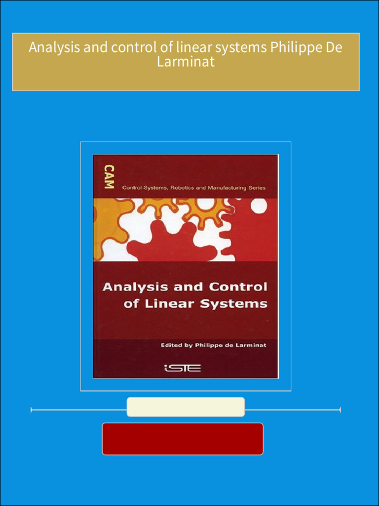 PDF Analysis and control of linear systems Philippe De Larminat ... PDF Analysis and control of linear systems Philippe De Larminat ...