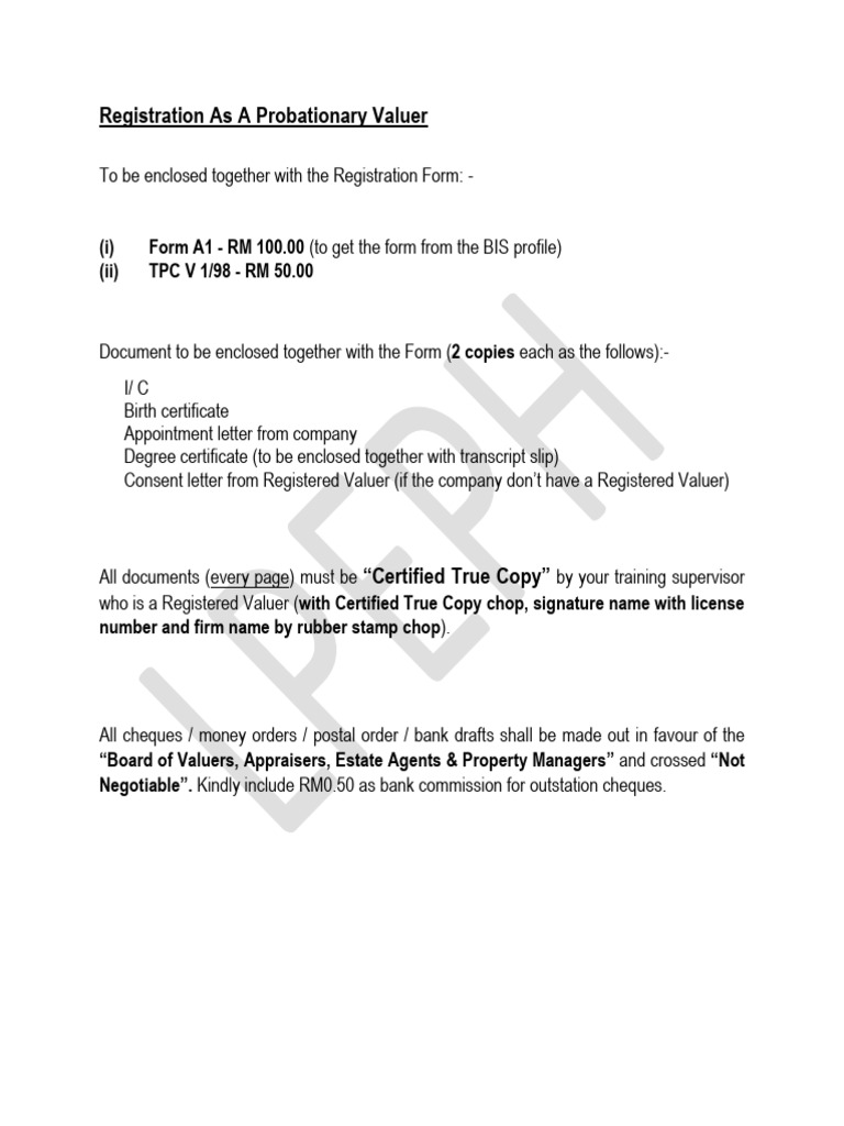 Probationary Valuer Registration Guide | PDF | Real Estate Appraisal