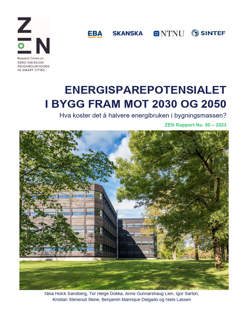 Energisparepotensialet i Bygg Fram Mot 2030 Og 2050 | PDF