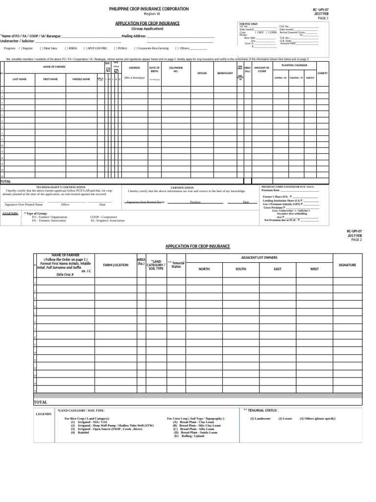 Application Form Rice | PDF | Agriculture