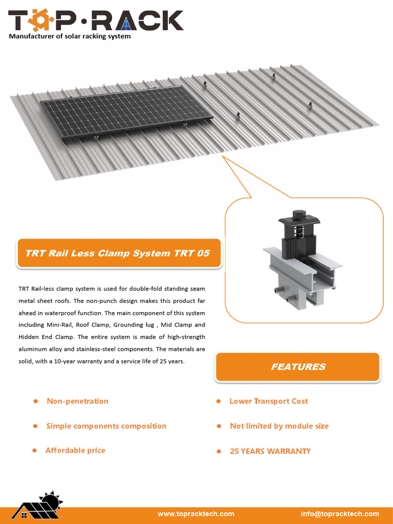 TRT Rail - Less Clamp System - TRT 05 122624 | PDF