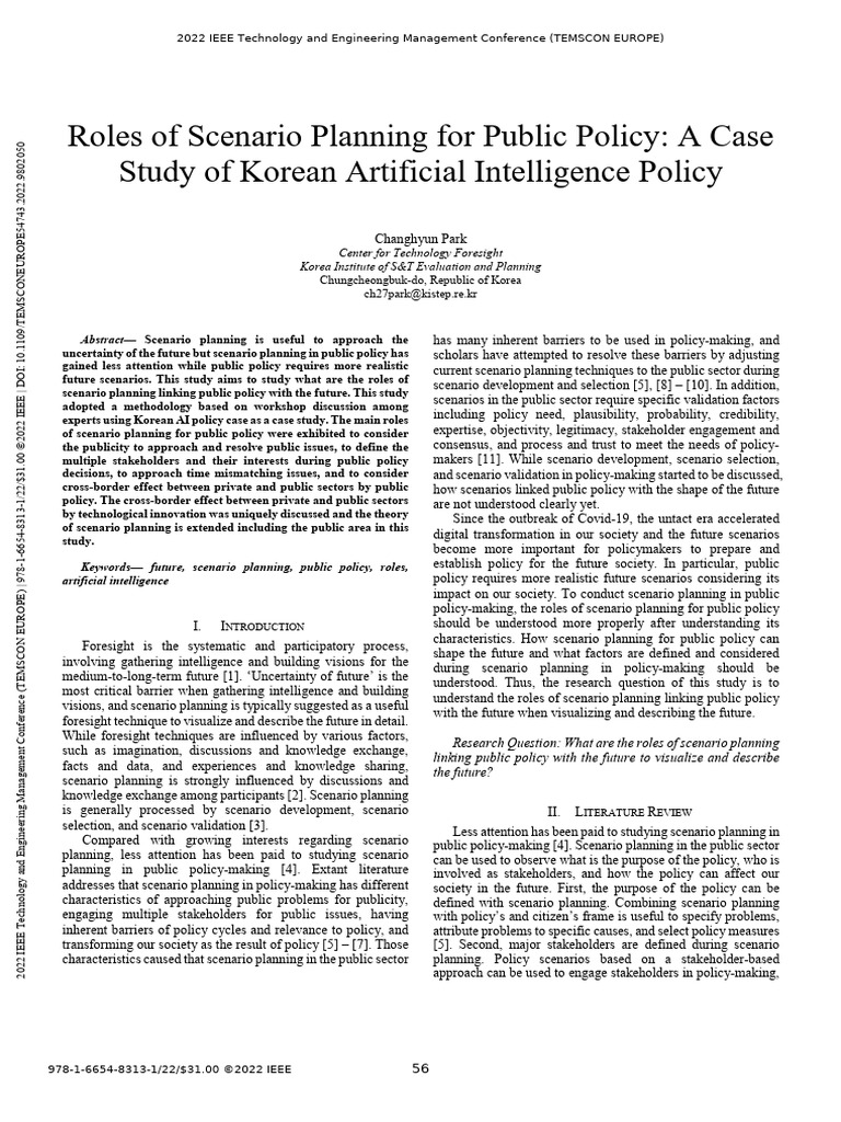 Scenario - Planning - Case - Study - Korean - AIP 2022 | PDF | Scenario Planning | Artificial ...