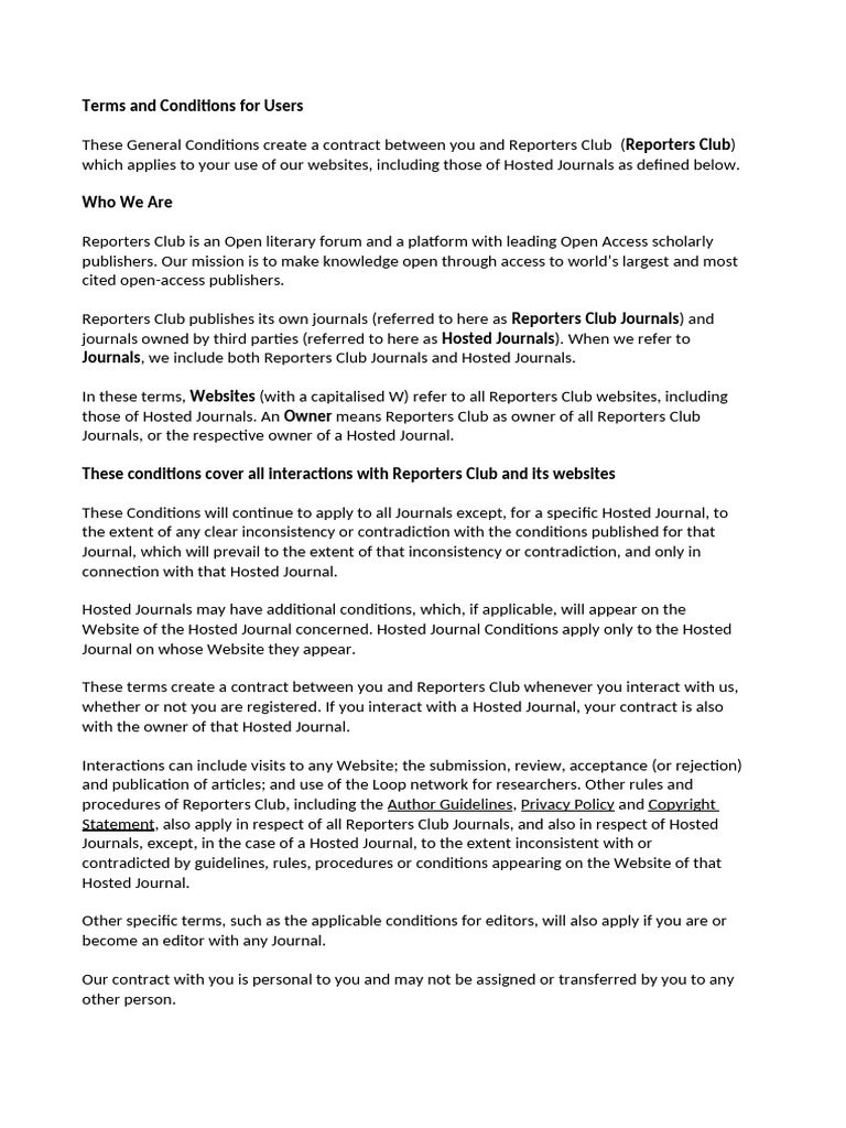 Terms and Conditions For Users | PDF | Copyright | Creative Commons License