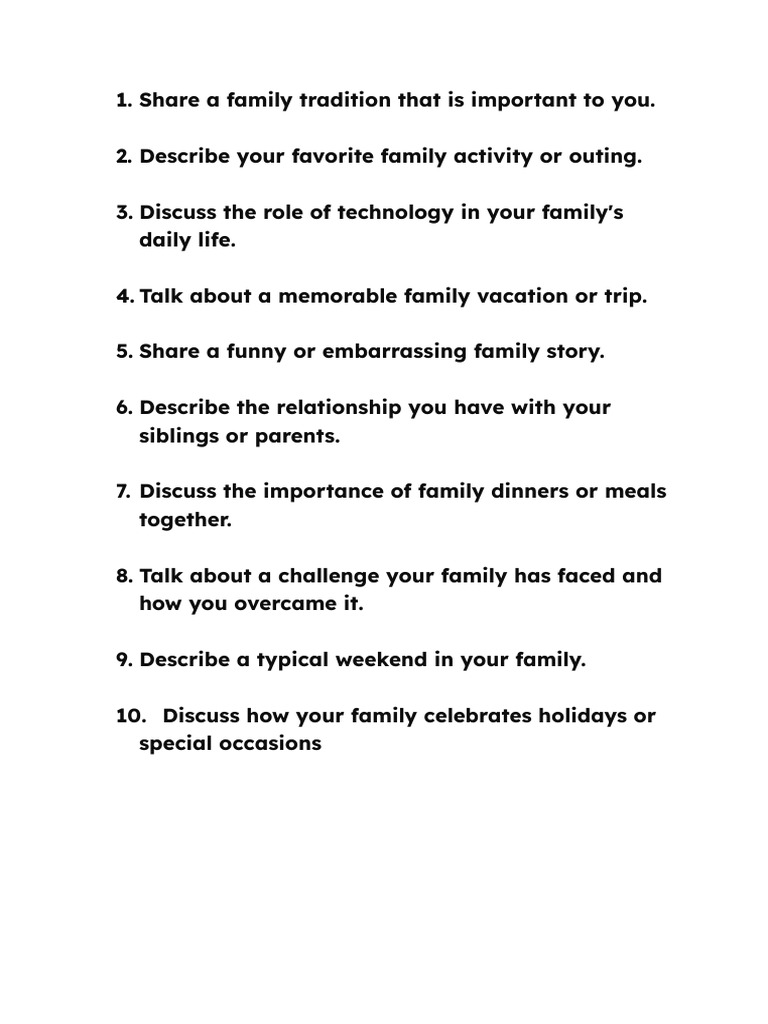 Imprimir Family Prompts | PDF