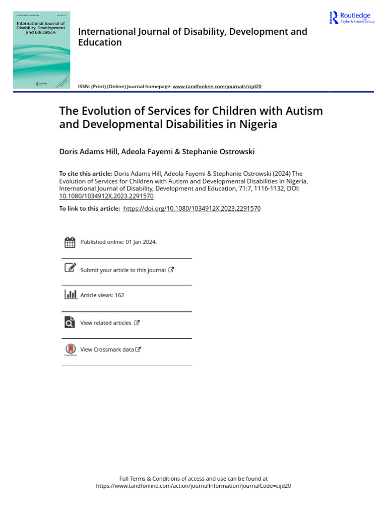 The Evolution of Services for Children With Autism and Developmental ...