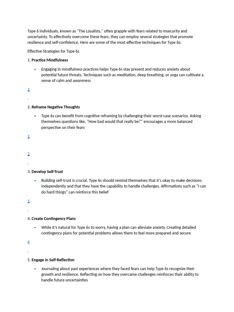 What Are The Most Effective Strategies For Type 6s To Overcome Their ...