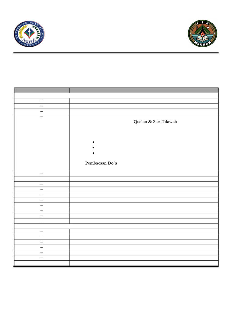 Rundown Acara Makrab Fik 2024-1 | PDF