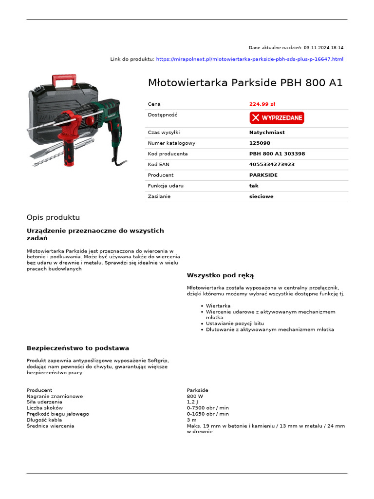 mlotowiertarka-parkside-pbh-sds-plus | PDF