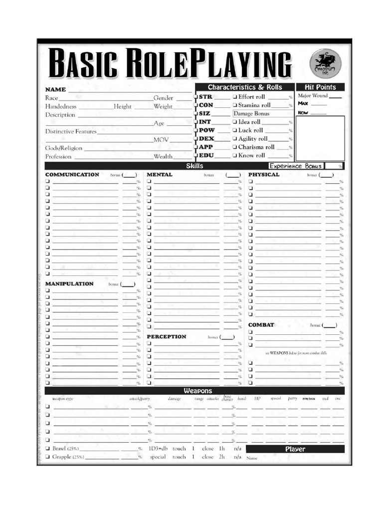 BRP Sheet Full | PDF