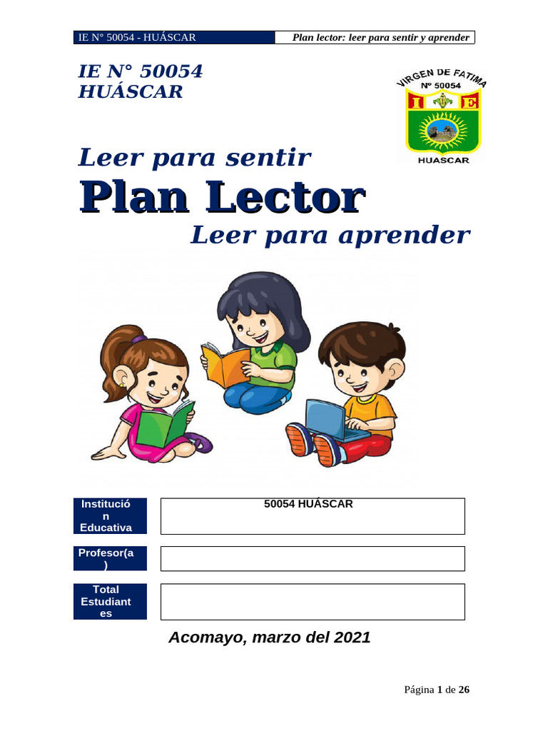 Plan Lector en El Hogar | PDF | Aprendizaje | Enseñando