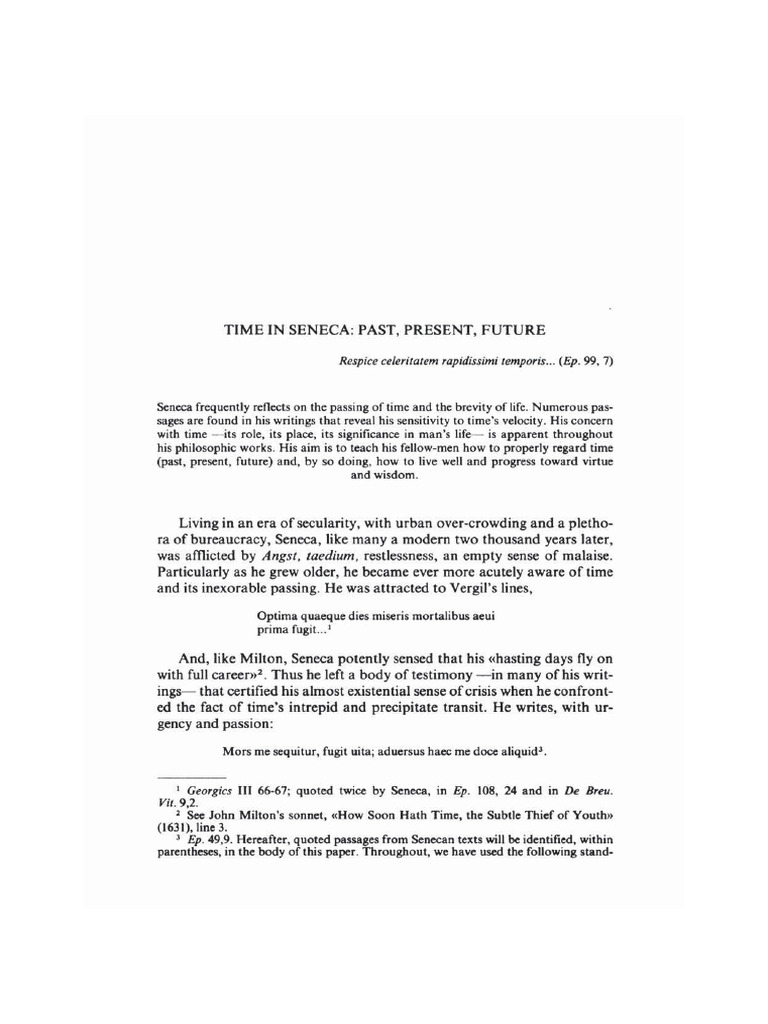 Time in Seneca Past Present Future | PDF