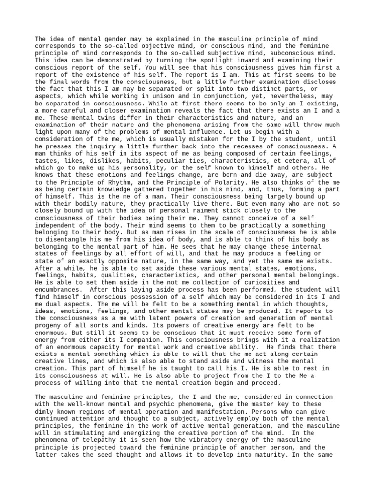 Exploring Mental Gender Dynamics | PDF | Mind | Feeling