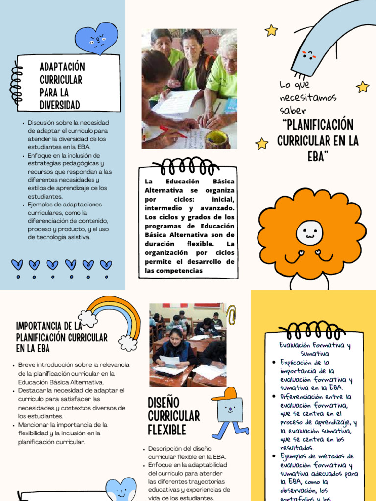 Triptico de Planificación Curricular Eba | PDF | Plan de estudios | Evaluación