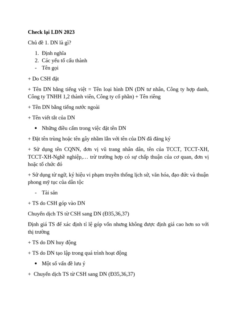 Check lại LDN 2023 | PDF
