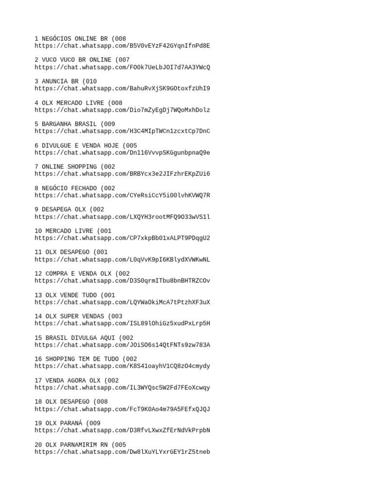 10 COMUNIDADES COM MAIS DE 130 GRUPOS DE WHATSAPP DE COMPRA E VENDA | PDF | Brazil