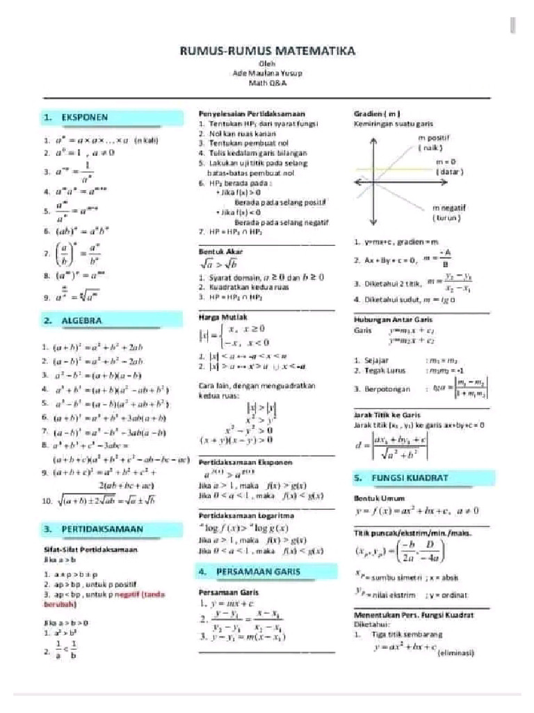 Rumus Dasar Matematika | PDF