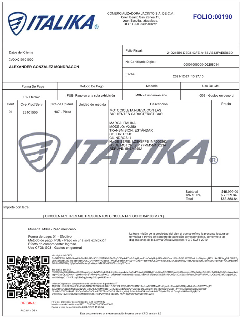 Factura Vortex | PDF