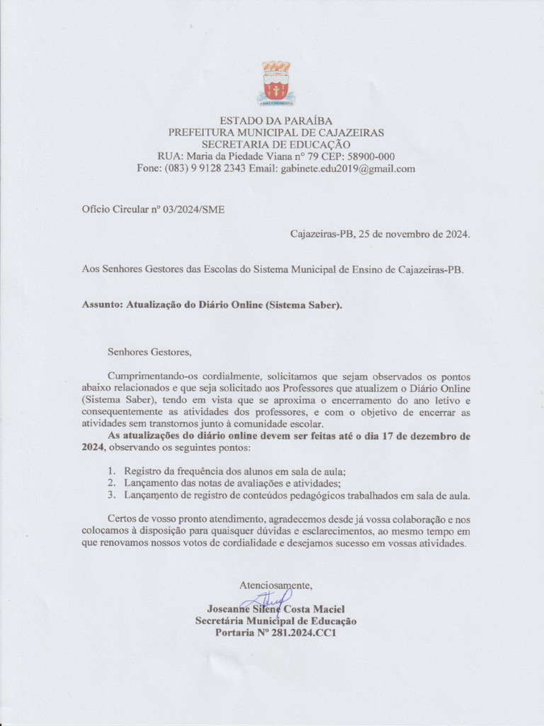 OFÍCIO CIRCULAR 03_2024_AOS GESTORES | PDF