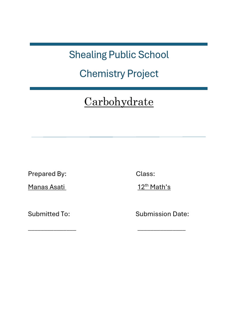 Chemistry Project | PDF | Carbohydrates | Glucose