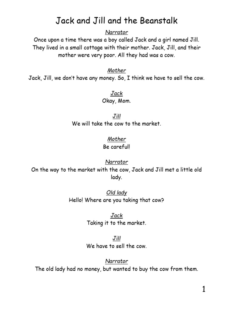 SHORT Jack and The Beanstalk | PDF | Jack And The Beanstalk | Traditional Stories