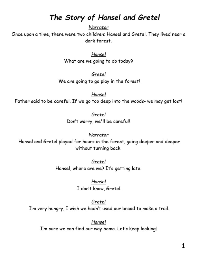 The Story of Hansel and Gretel | PDF | Hansel And Gretel | European ...